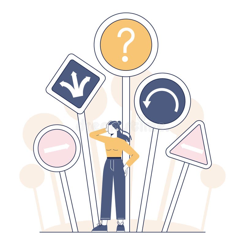 Choice Concept. Difficult Decision-making, Success or Failure Stock ...