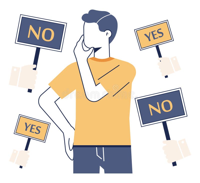 Choice Concept. Difficult Decision-making, Success or Failure Stock ...