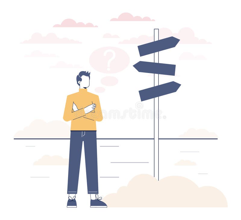 Choice Concept. Difficult Decision-making, Success or Failure Stock ...