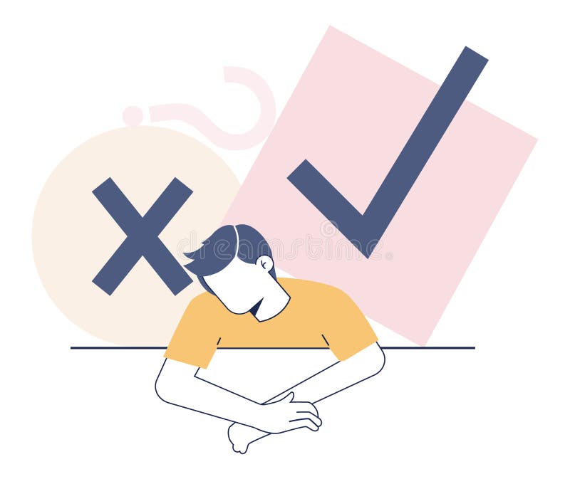 Choice Concept. Difficult Decision-making, Success or Failure Stock ...