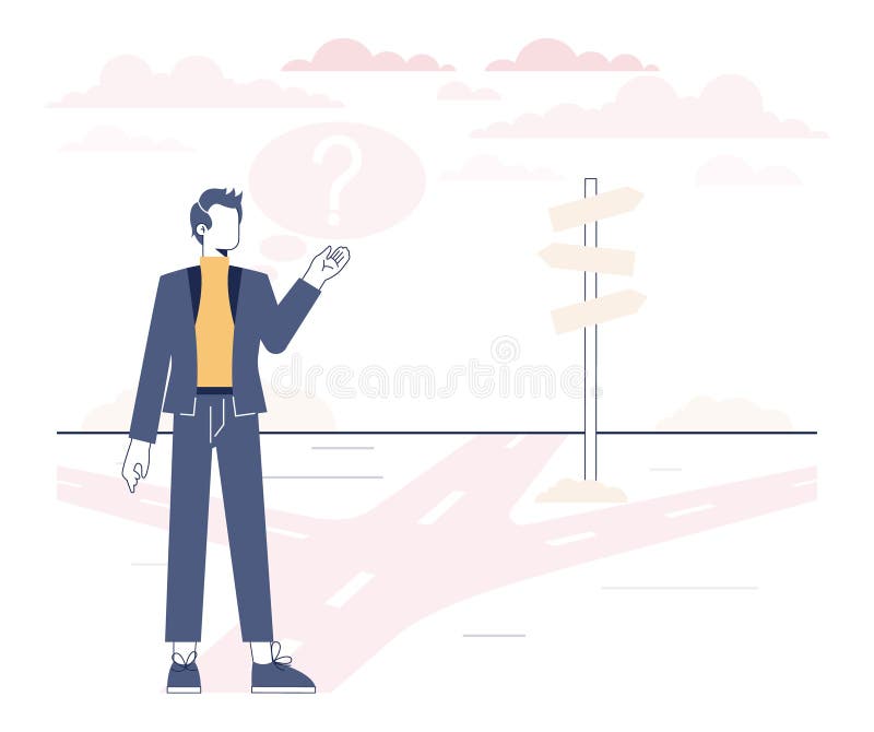 Choice Concept. Difficult Decision-making, Success or Failure Stock ...