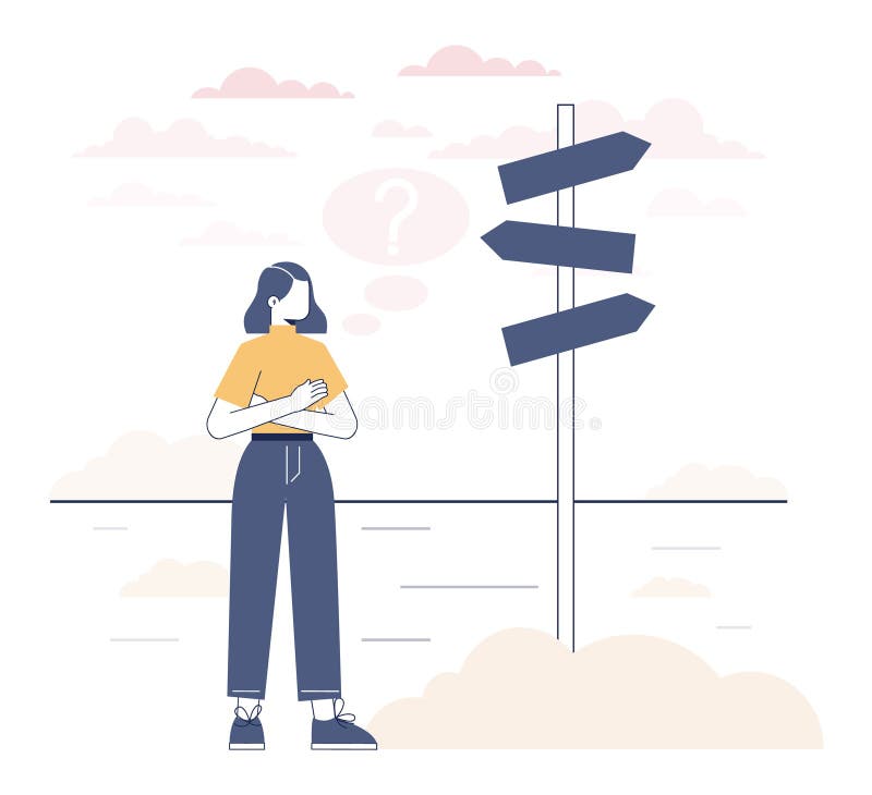 Choice Concept. Difficult Decision-making, Success or Failure Stock ...