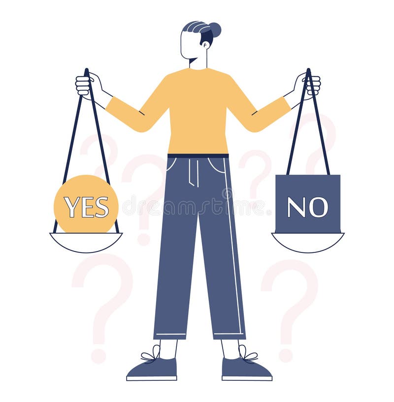 Choice Concept. Difficult Decision-making, Success or Failure Stock ...