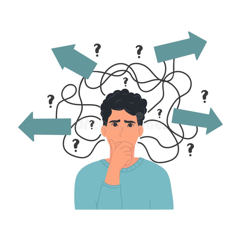 Choice Concept. a Person Doubts the Choice of Path, Method, Decision ...