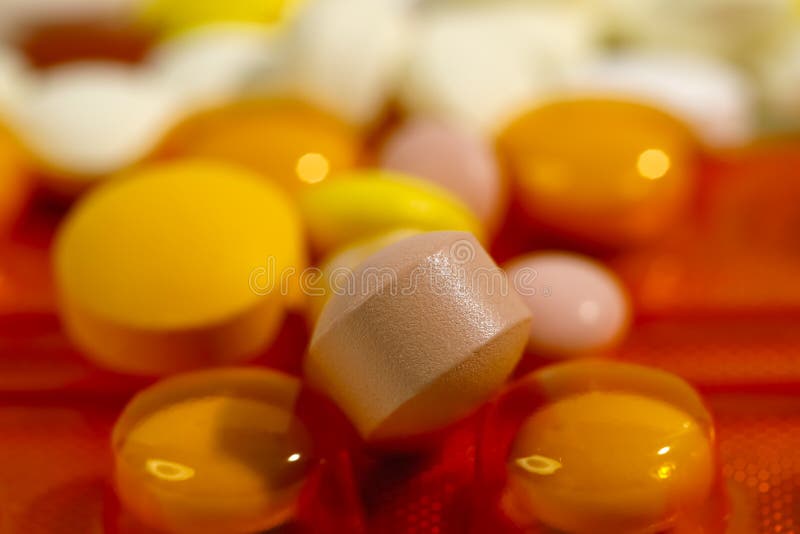 Tablets of Different Shapes and Colors Stock Photo - Image of ...
