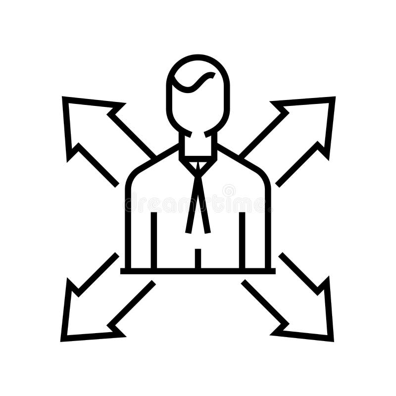 Choice of Direction Line Icon, Concept Sign, Outline Vector ...