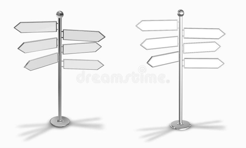 The Six Ws Directions Sign (signpost) Stock Illustration - Illustration ...