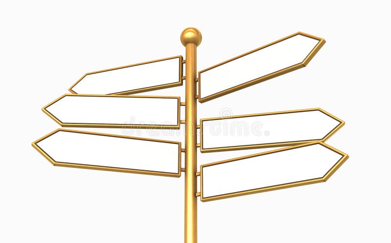 The Six Ws Directions Sign (signpost) Stock Illustration - Illustration ...