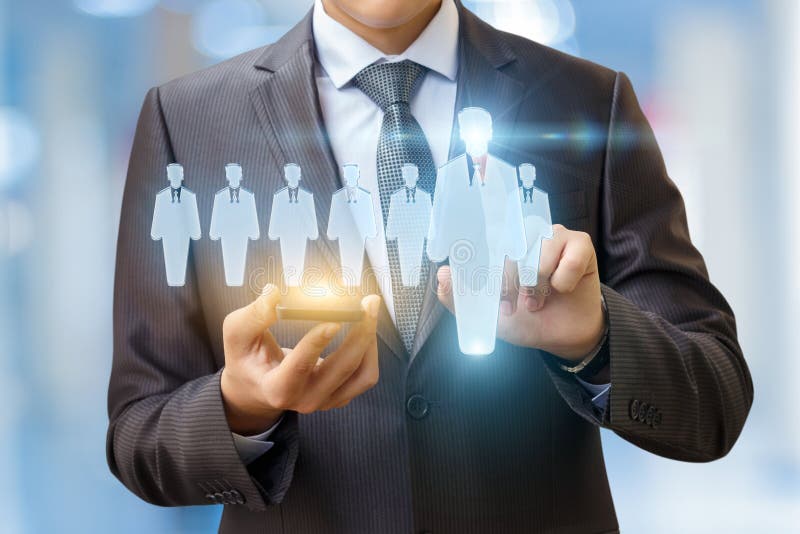 The Choice of the Employee Using the Phone. Stock Photo - Image of ...