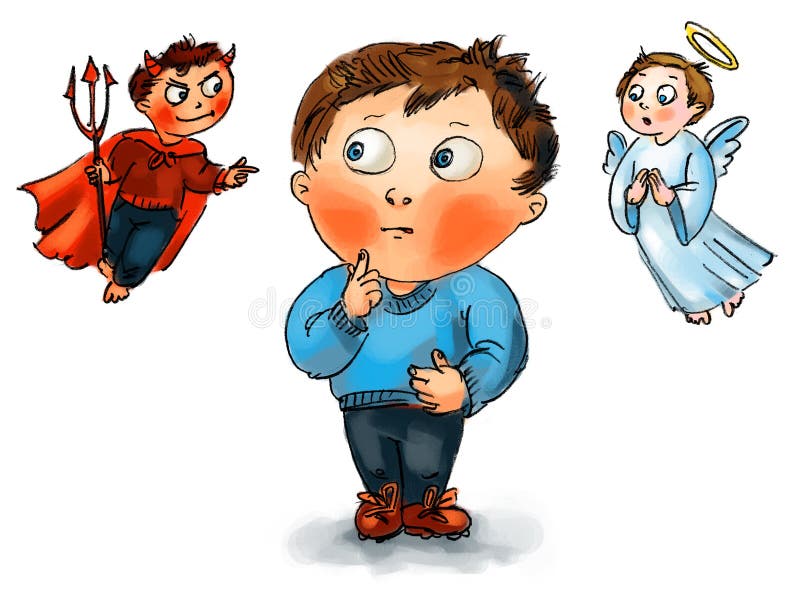 Good Vs Evil stock vector. Illustration of hate, halo - 28208907