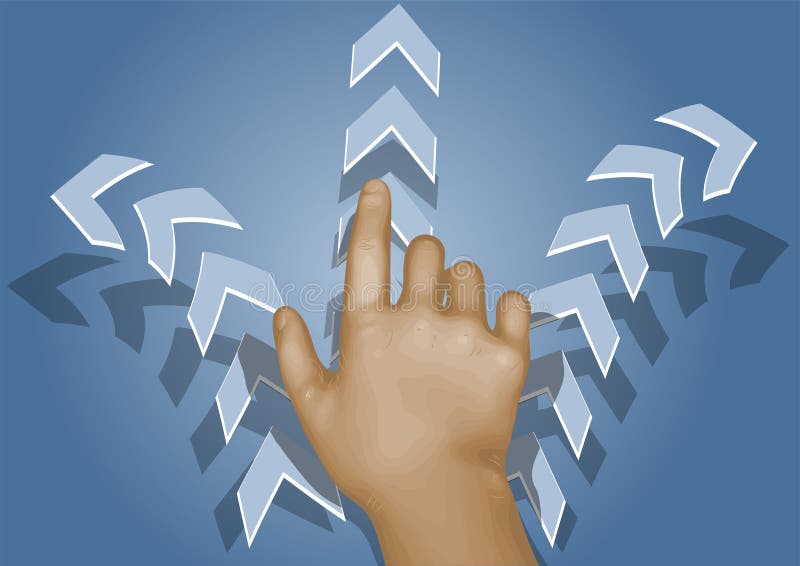 Choice. Human Hand and Arrows Stock Illustration - Illustration of idea ...