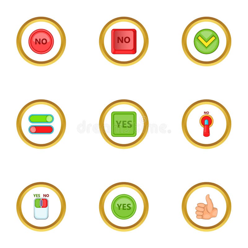 Choice Icons Set, Cartoon Style Stock Vector - Illustration of choose ...