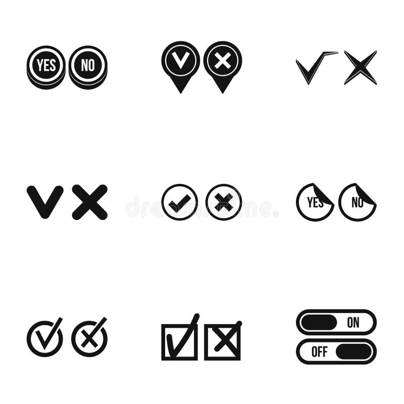 Choice Icons Set, Simple Style Stock Vector - Illustration of clear ...