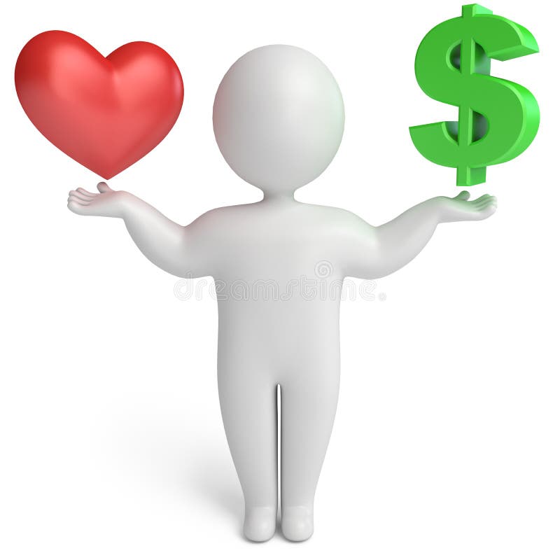 Heart and Money Love Valentine Stock Illustration - Illustration of ...
