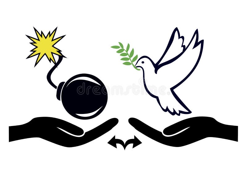Choice between Peace and War Stock Illustration - Illustration of life ...
