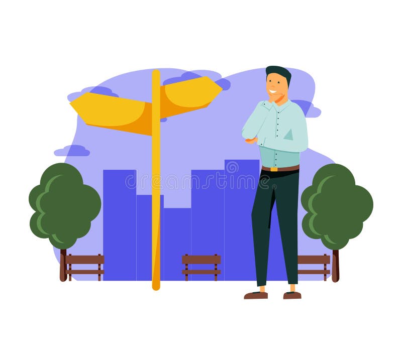 Choice Process Flat Vector Illustration. Direction Choose Options ...
