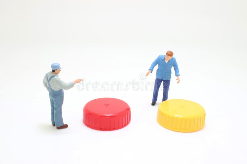 The Choice of Pushing Buttons Character Showing Indecision Stock Image ...