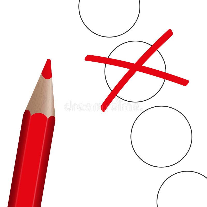 Choice - Red Pen with Cross Stock Vector - Illustration of accept ...