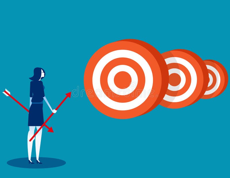 Target Planning Concept Illustration with Hand Drawn Outline Doodle ...