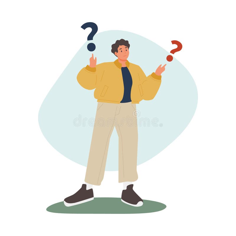 Puzzled Questioned Person Doubting in Decision, Right Choice Making ...