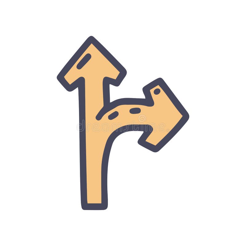 Choice Way Color Vector Doodle Simple Icon Stock Vector - Illustration ...