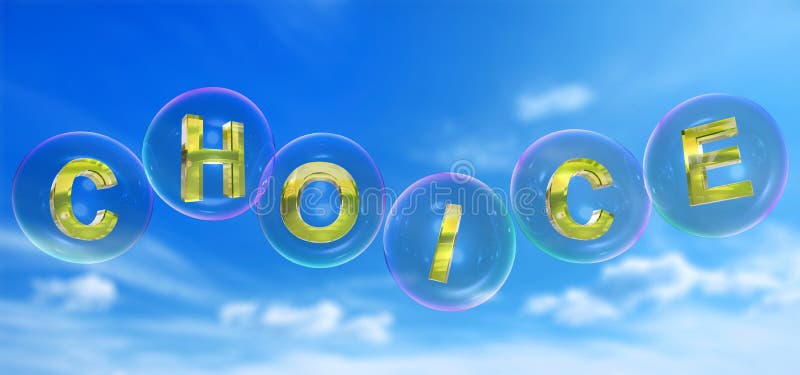 The choice word in bubble stock illustration. Illustration of advice ...