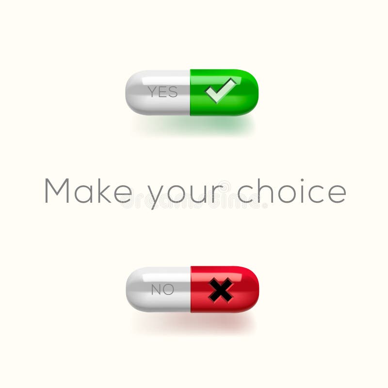 Choice between yes or no. stock vector. Illustration of mark - 38911265