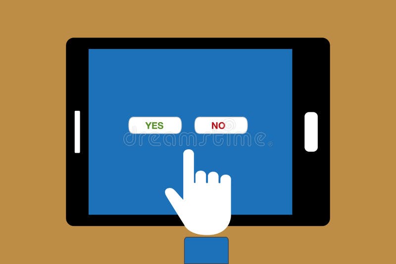 Choice between Yes and No on a Tablet Computer Stock Vector ...