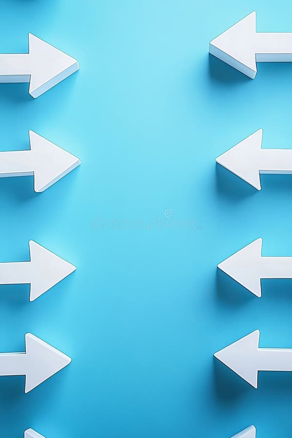 Choices, Decisions, Various White Arrows Pointing in Different ...