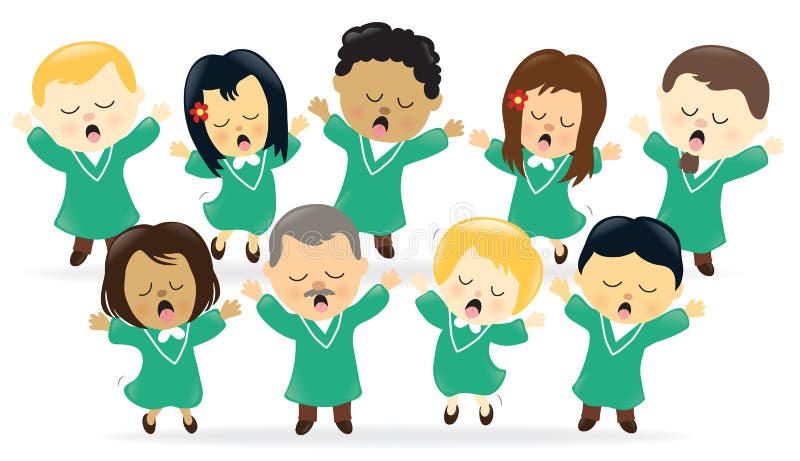 African American Choir Singing Clip Art
