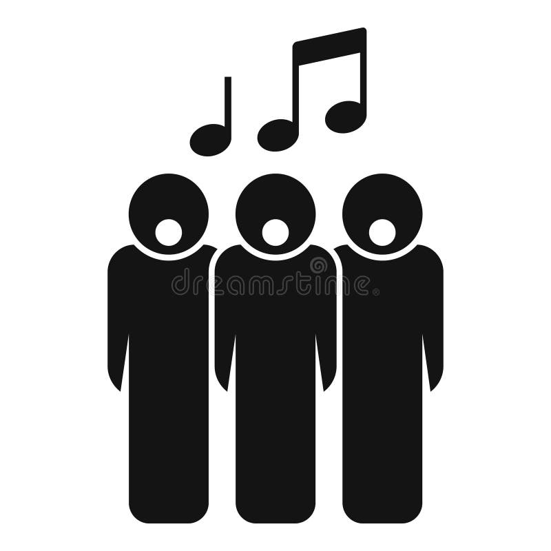 Choir of Three Singers Performing a Concert Stock Vector - Illustration ...