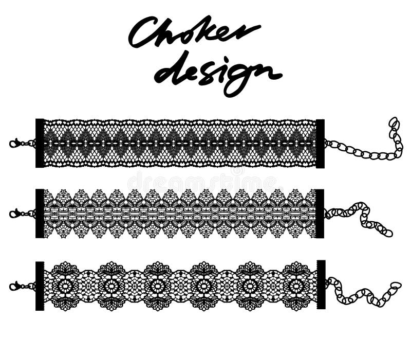 Choker Design. Collection of Chokers Stock Vector - Illustration of ...