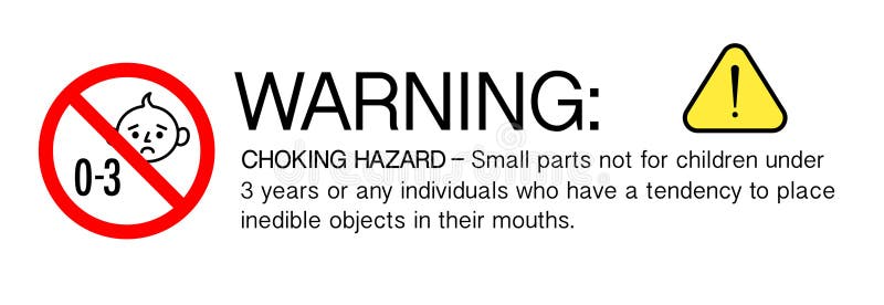 Choking Hazard Sticker for Children Under 3 Years Stock Vector ...