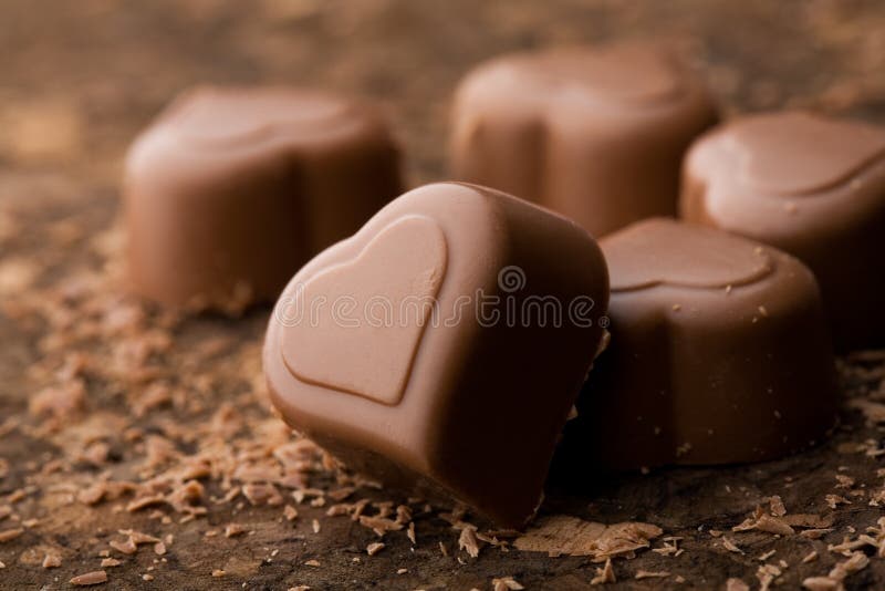 Cholate hearts stock image. Image of diet, confectionery - 12502001