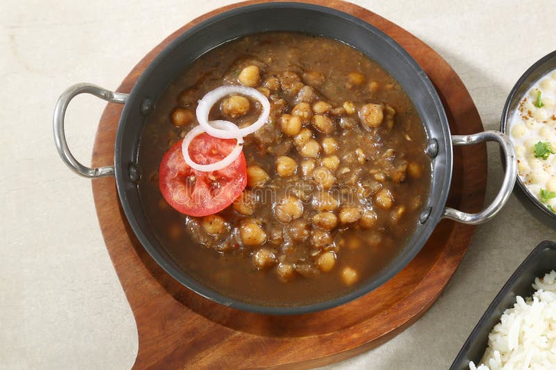 Chole Chawal or Chole Masala Rice, Indian Dish Stock Image - Image of ...