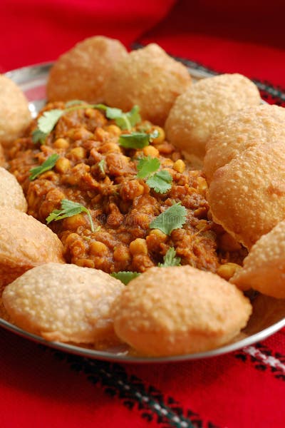 Chole with puri stock image. Image of chana, traditional - 19008493