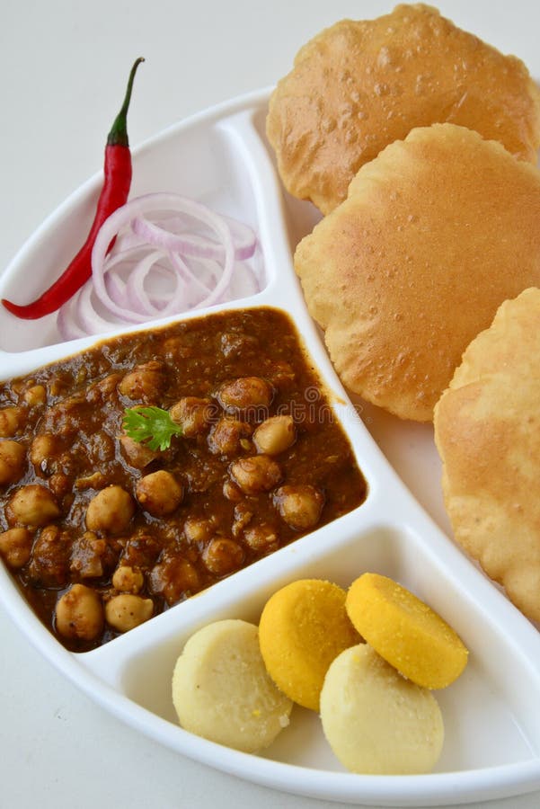 Chole Puri stock image. Image of bread, table, dinner - 32193807