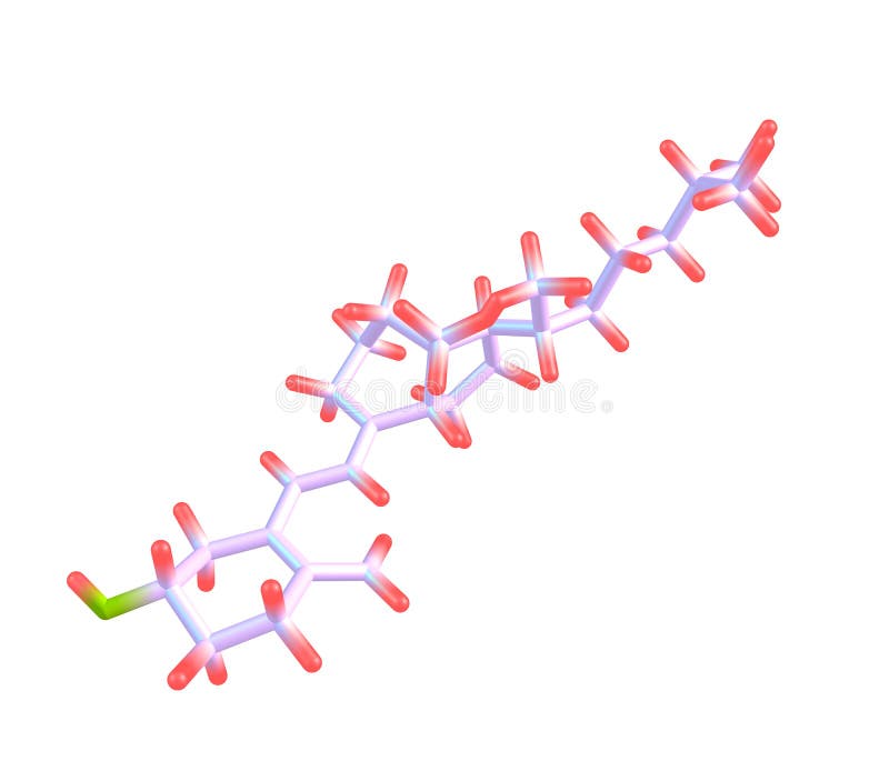 Cholecalciferol (D) Molecular Structure on White Background Stock ...