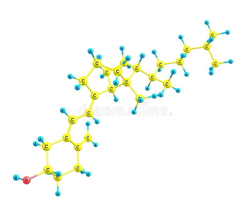 Cholecalciferol (D) Molecular Structure on White Background Stock ...