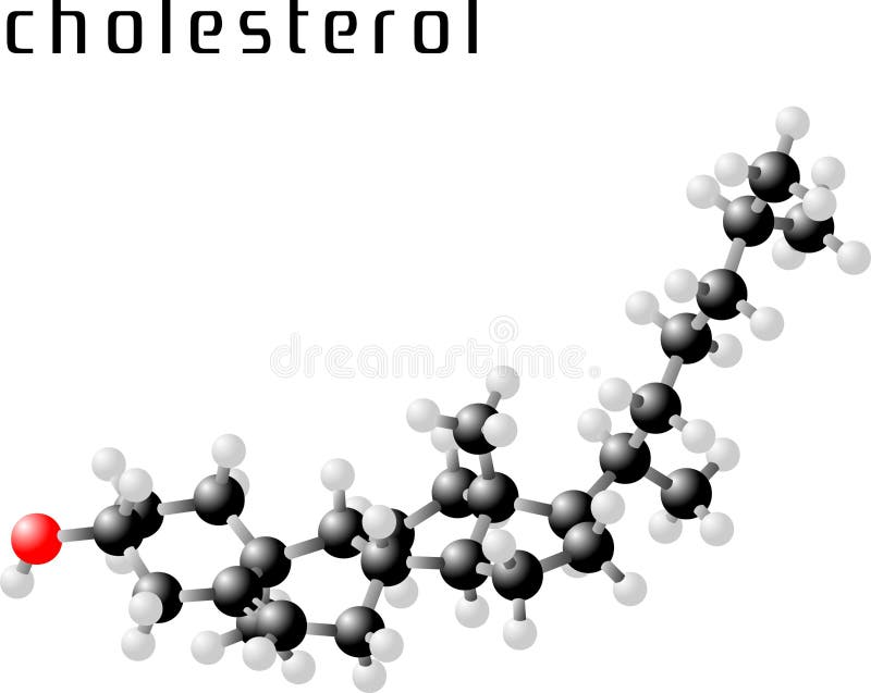 Chemie Des Molekül-Cholesterin-3D Stock Abbildung - Illustration von ...
