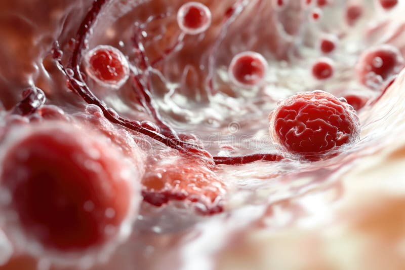 Cholesterol and Fat Buildup 3D Visualization. Stock Illustration ...