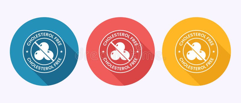 Cholesterol Free Icon, Cholesterol Free Logo Badge Label in Shadow ...