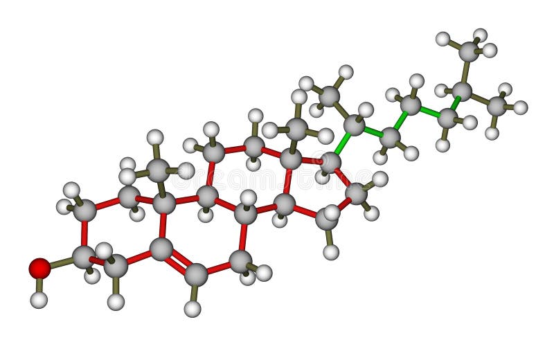 Molecule Cholesterol 3D Chemistry Stock Illustration - Illustration of ...