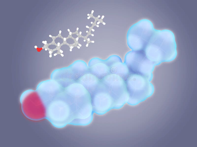Cholesterol molecule stock illustration. Illustration of liver - 181294088