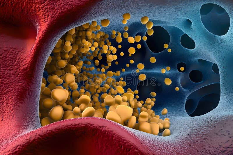 Cholesterol Particles Flowing through Bloodstream Stock Illustration ...