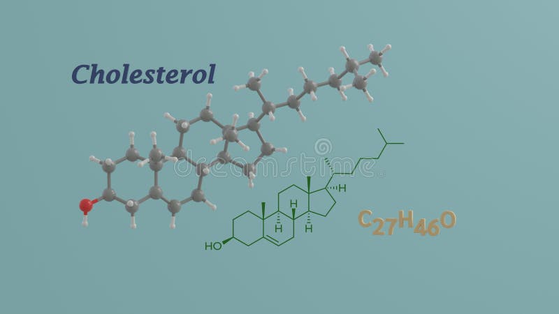 Cholesterol Science Molecule 3D Render Illustration Stock Illustration ...
