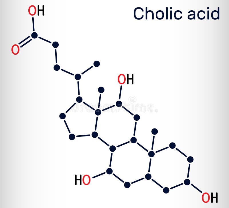 Cholic acid molecule stock illustration. Illustration of acid - 110080308