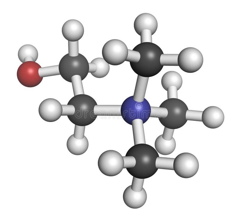 Choline Essential Nutrient Molecule. Atoms are Represented As Spheres ...