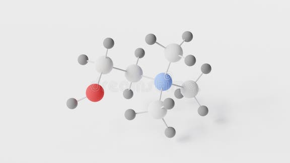 Choline Molecule 3d, Molecular Structure, Ball and Stick Model ...
