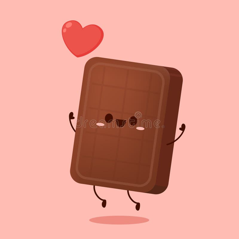 Cute and Funny Chocolate Bar Character. Chocolate Mascot Stock Vector ...